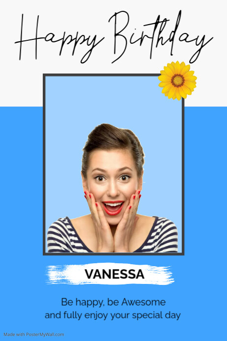 Blue Professional Birthday Card Design Poster Template | PosterMyWall