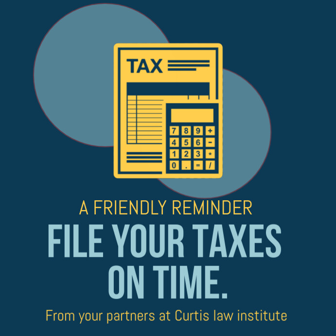 Blue Professional Blue Calculator And Paper Tax Day Social Media ...
