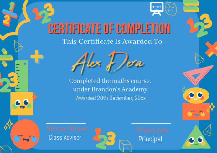 Copy of Blue Professional Blue Playful Illustration Math Course ...