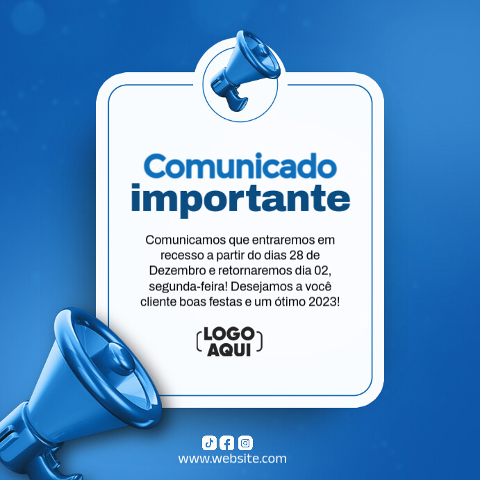 Blue Professional Blue Professional Important Announcement With ...
