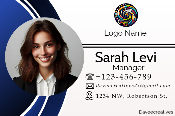 Plantilla de Blue Professional Business Card Poster | PosterMyWall