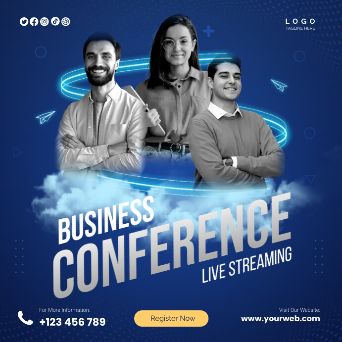 Blue Professional Business Conference Poster Template | PosterMyWall