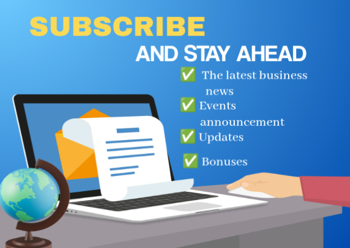 Blue Professional Business News Letter Subscription Email Marketing ...