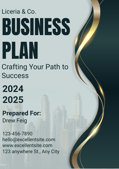 Modèle Blue Professional Business Plan A4 | PosterMyWall