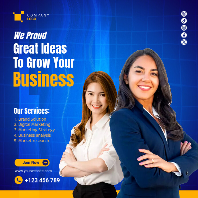 Blue Professional Business Poster Flyer Instagram Post Templat ...