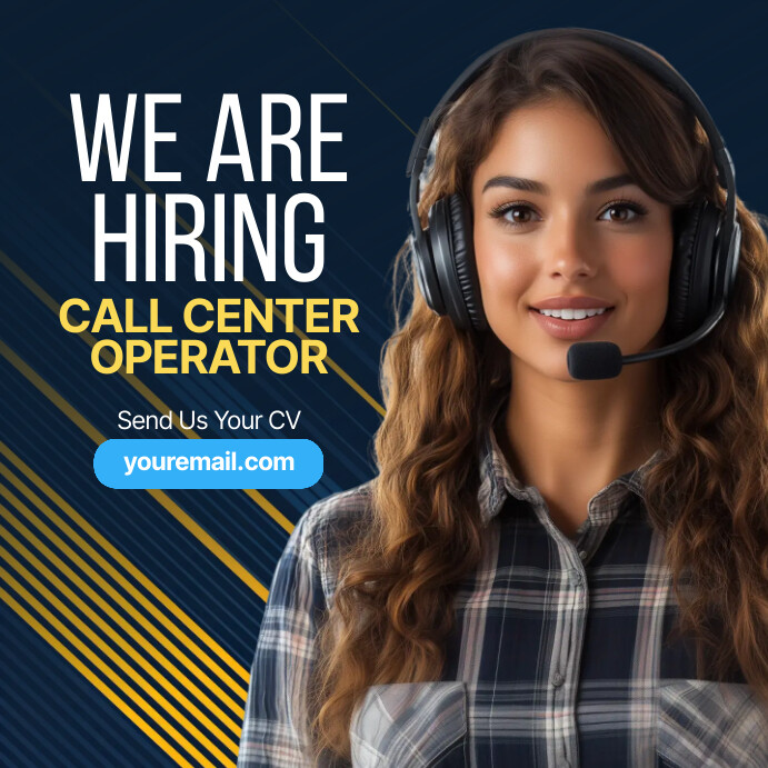 Blue Professional Call Center Instagram Post Template | PosterMyWall