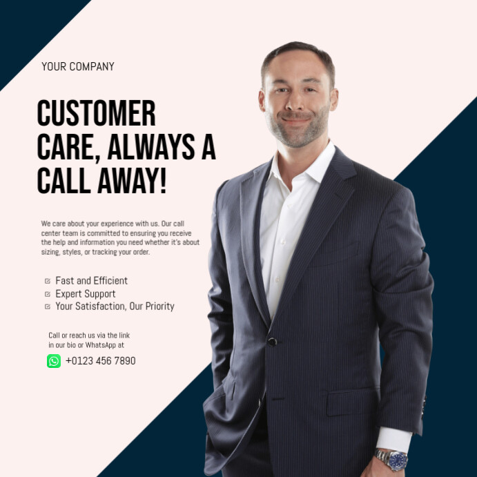 Plantilla de Blue Professional Call Center Instagram Post | PosterMyWall