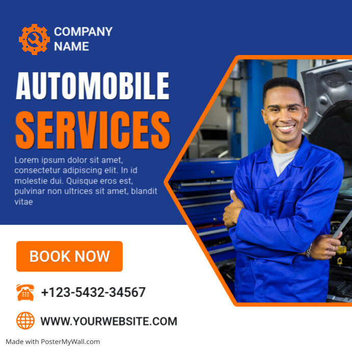 Blue Professional Car Repair Instagram Post Template | PosterMyWall