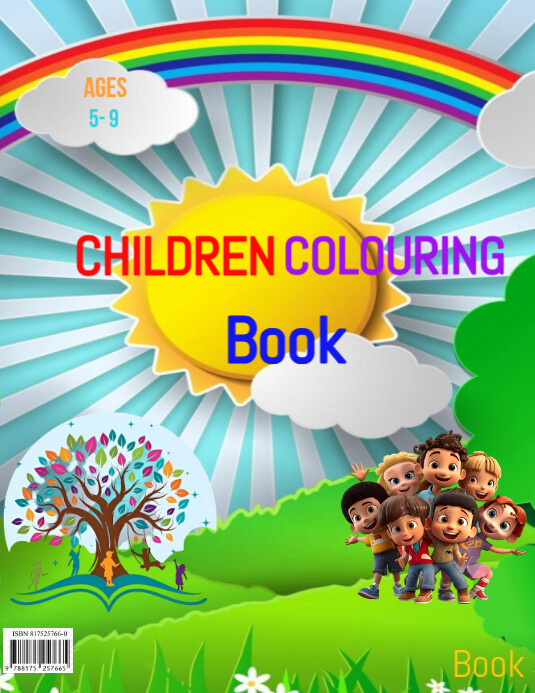Copy of Blue Professional Children Colouring Book Cover Flyer (us ...