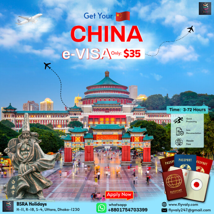 Copy of Blue Professional China Visa Ads Design Template Instagram Post ...