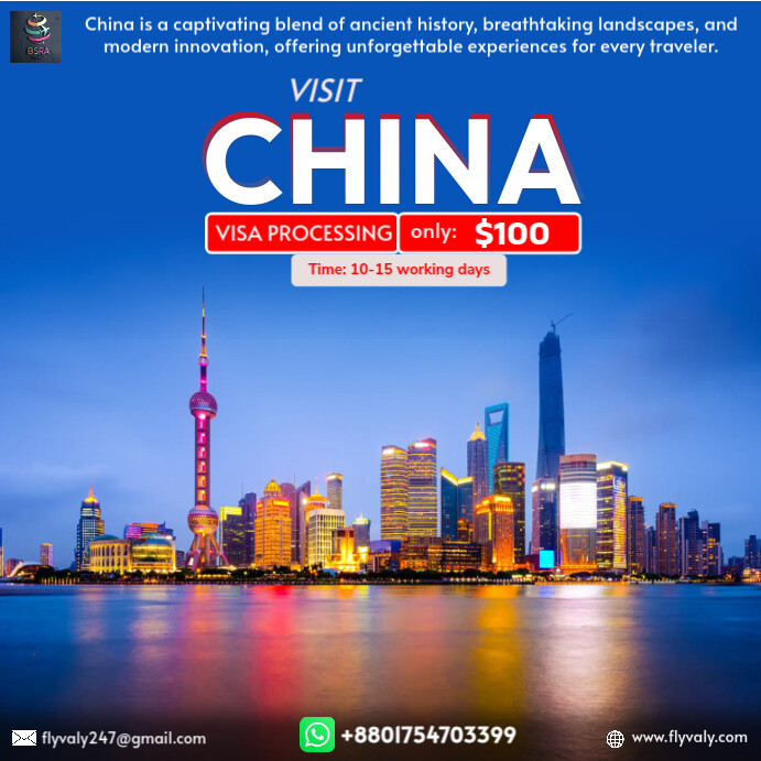 Blue Professional China Visa Processing Ads Design Template Instagram ...