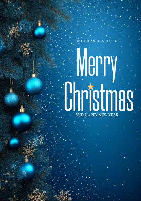 Blue Professional Christmas A3 Template | PosterMyWall