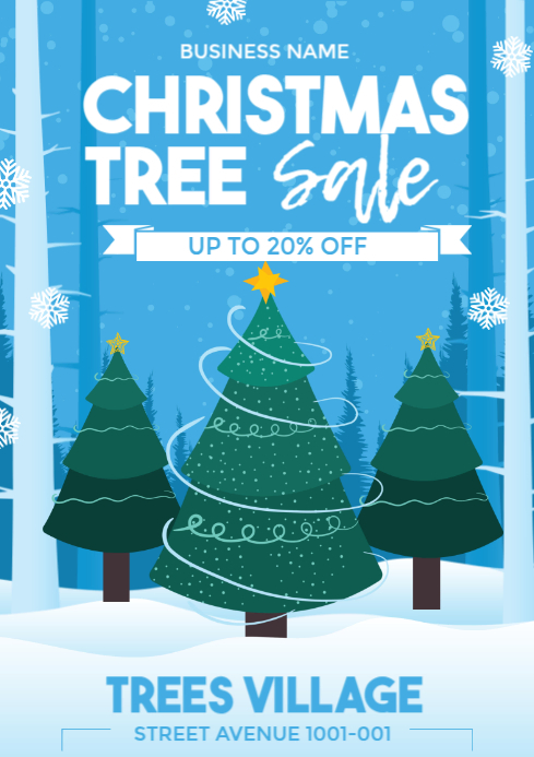 Blue Professional Christmas Tree Sale Flyer A3 Template | PosterMyWall