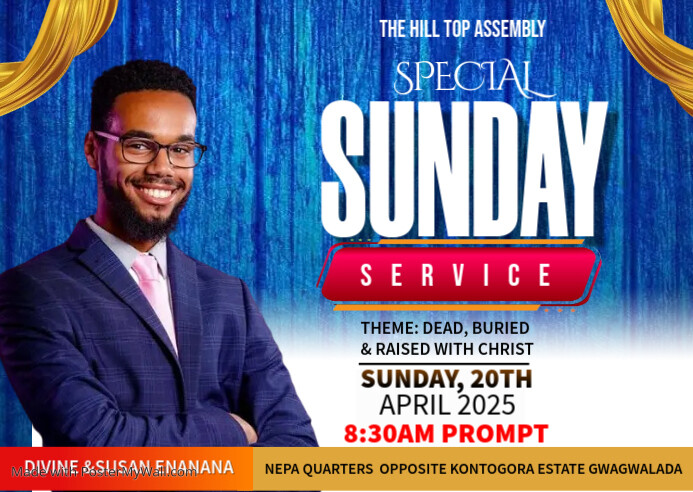 Copy of Blue Professional Church A6 | PosterMyWall
