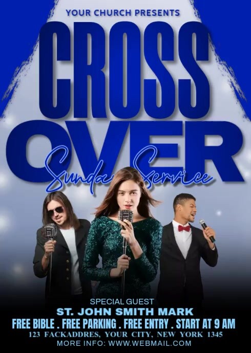 Copy of Blue Professional Church A6 | PosterMyWall