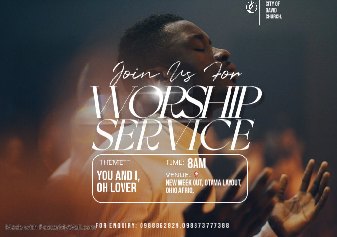 Copy of Blue Professional Church Design Flyer A4 | PosterMyWall