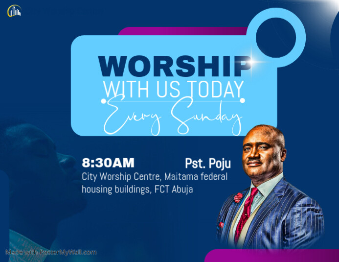 Blue Professional Church Design Flyer Flyer (us Letter) Template ...