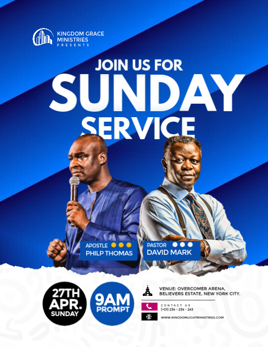 Copy of Blue Professional Church Design Flyer Flyer (us Letter ...