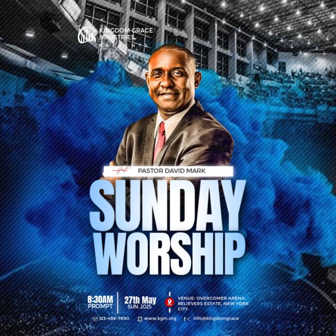 Copy of Blue Professional Church Design Flyer Instagram Post | PosterMyWall