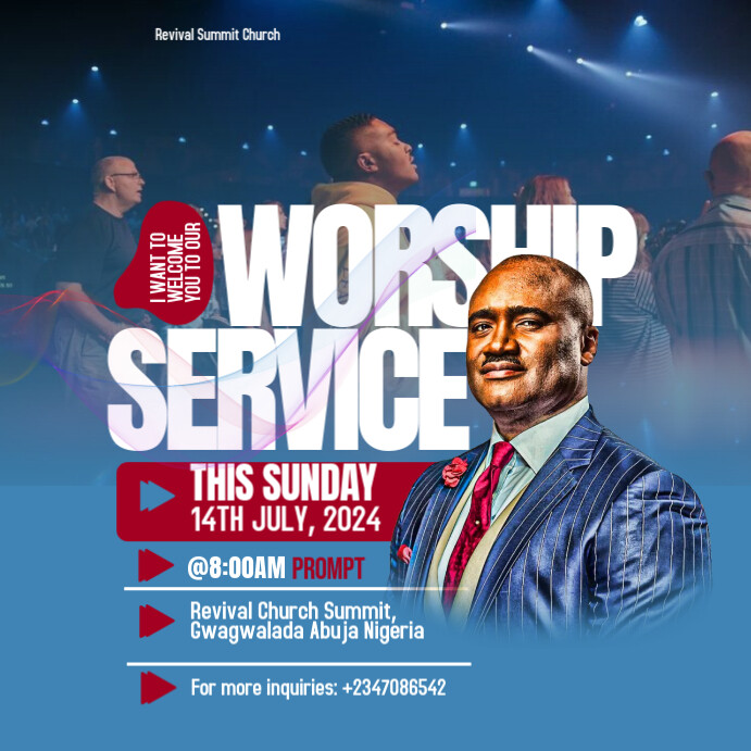 Copy of Blue Professional Church Design Flyer Instagram Post | PosterMyWall
