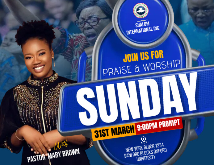 Copy of Blue Professional Church Flyer (us Letter) | PosterMyWall