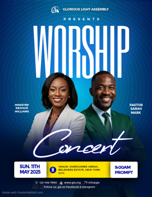 Copy of Blue Professional Church Flyer (us Letter) | PosterMyWall