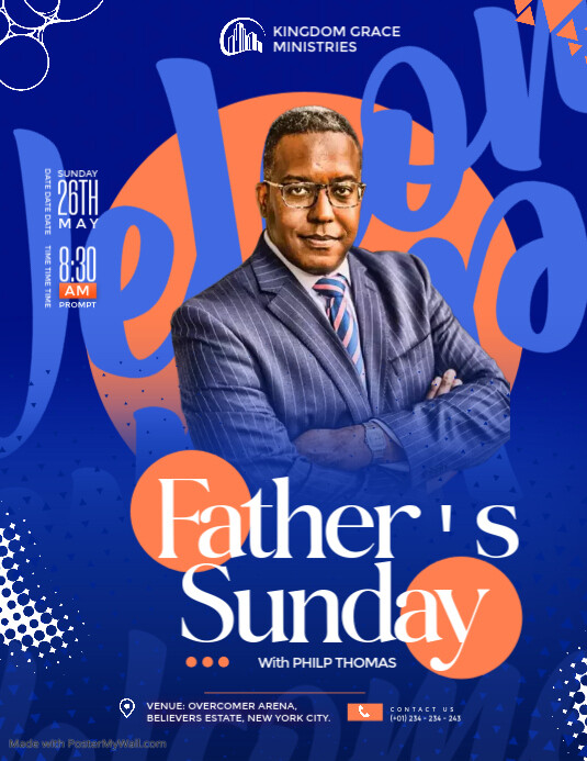 Blue Professional Church Flyer (us Letter) Template | PosterMyWall