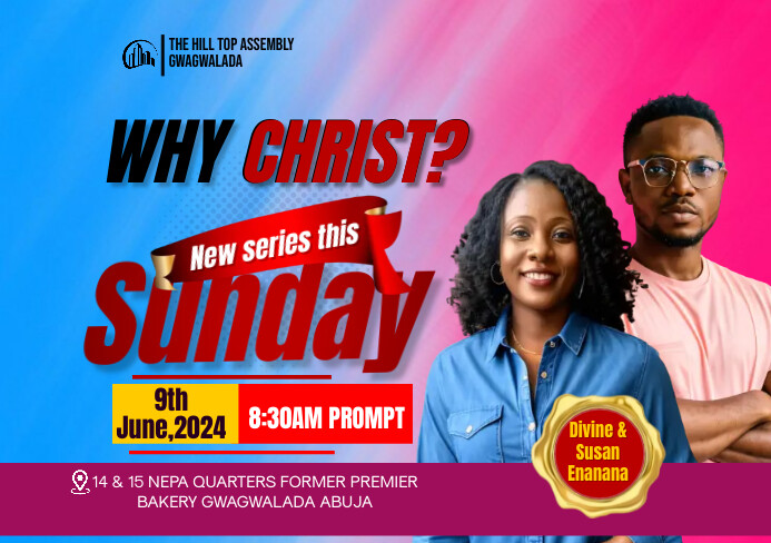 Copy of Blue Professional Church Flyer A5 | PosterMyWall