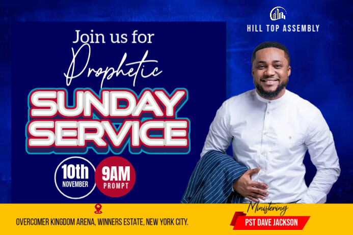 Copy of Blue Professional Church Flyer Banner 4' × 6' | PosterMyWall