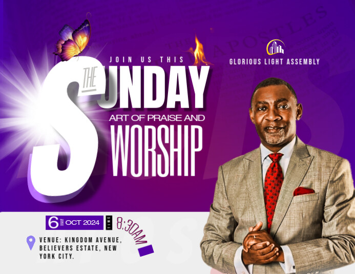 Blue Professional Church Flyer Flyer (us Letter) Template | PosterMyWall