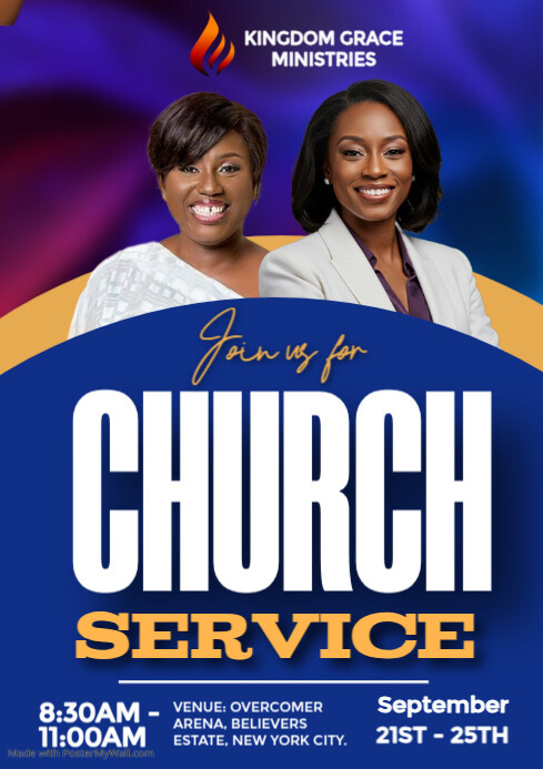 Blue Professional Church Flyers A4 Template | PosterMyWall