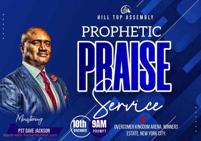 Copy of Blue Professional Church Flyers A5 | PosterMyWall
