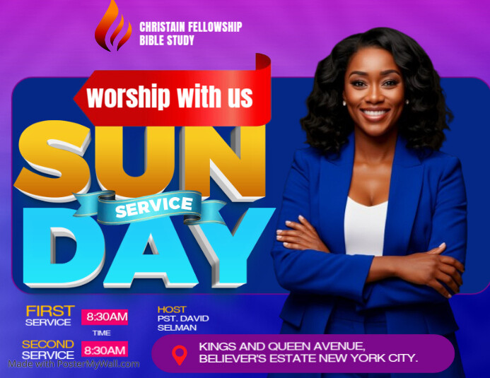 Blue Professional Church Flyers Flyer (us Letter) Template | PosterMyWall