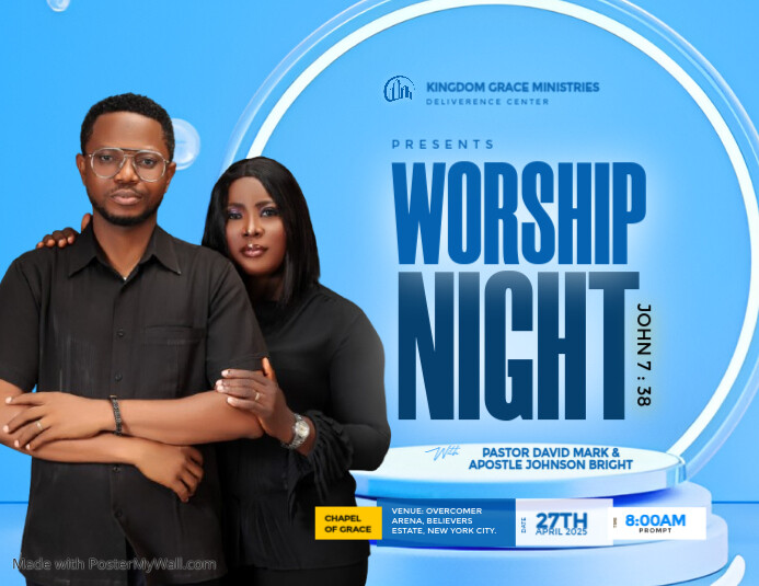 Blue Professional Church Invite Flyer (us Letter) Template | PosterMyWall