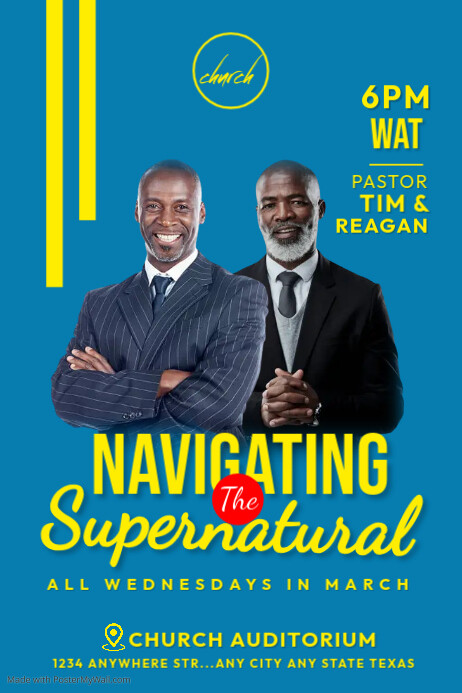 Blue Professional Church Service Poster Template | PosterMyWall