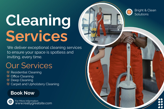 Blue Professional Cleaning Services Poster Template | PosterMyWall