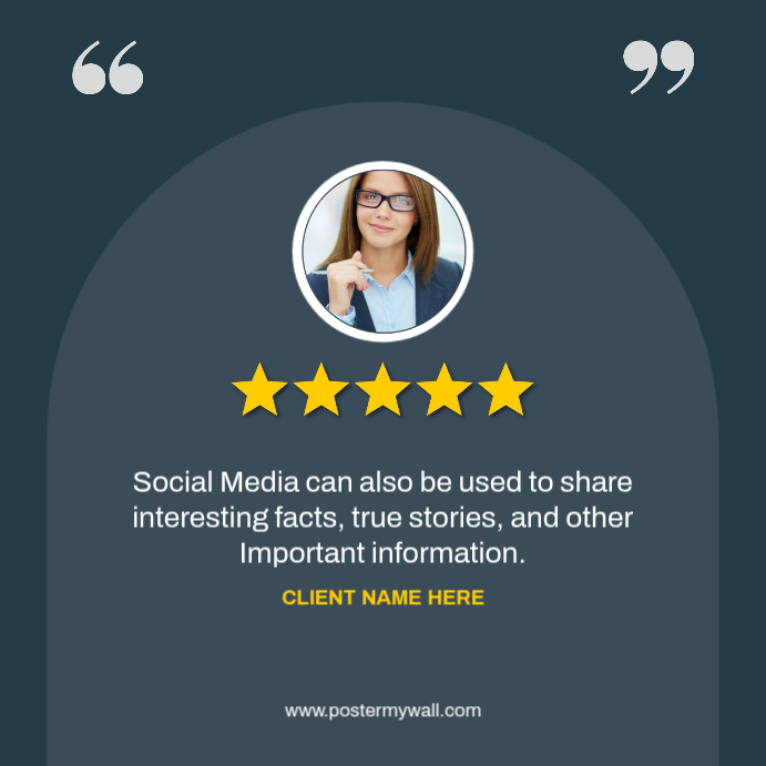 Blue Professional Client Review Instagram Post Template | PosterMyWall