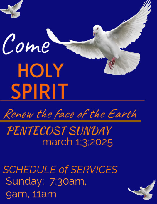 Copy of Blue Professional Come Holy Spirit Flyer (us Letter) | PosterMyWall