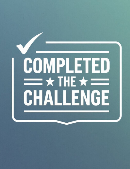 Blue Professional Completed The Challenge Badge Flyer (us Letter ...