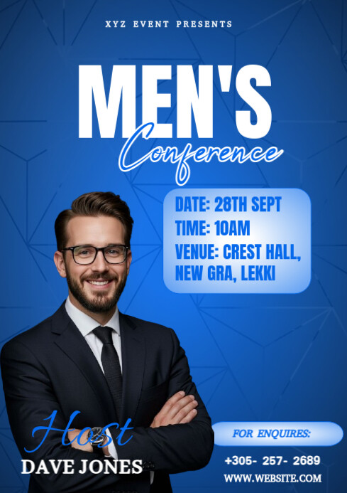 Blue Professional Conference Template A4 | PosterMyWall