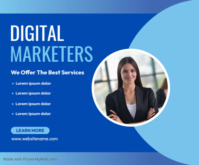 Blue Professional Corporate Business Medium Rectangle Template ...