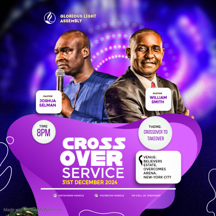 Blue Professional Crossover Church Flyer/ Crossover Design, Christmas ...