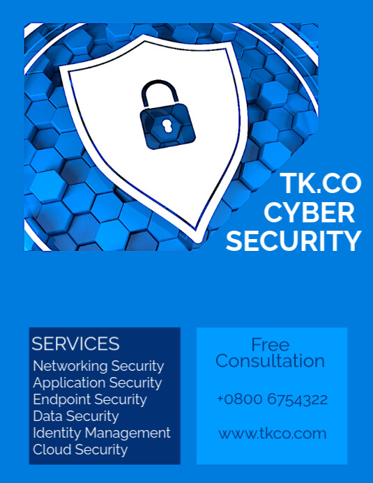 Blue Professional Cyber Security Flyer (us Letter) Template | PosterMyWall