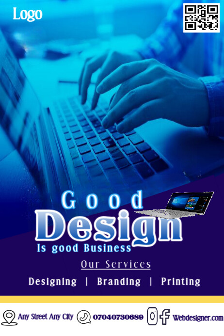 Blue Professional Cybercafe Poster Template | PosterMyWall