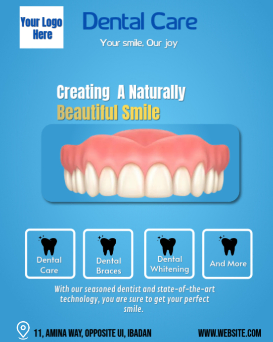 Plantilla de Blue Professional Dental Care Instagram Portrait ...