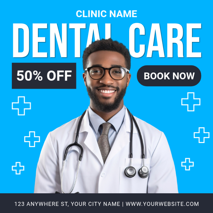 Blue Professional Dental Care Instagram Post Template | PosterMyWall