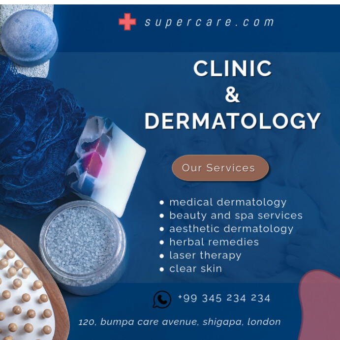 Blue Professional Dermatology Designs Instagram Post Template ...