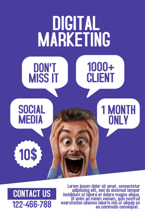 Blue Professional Digital Marketing Poster Template | PosterMyWall