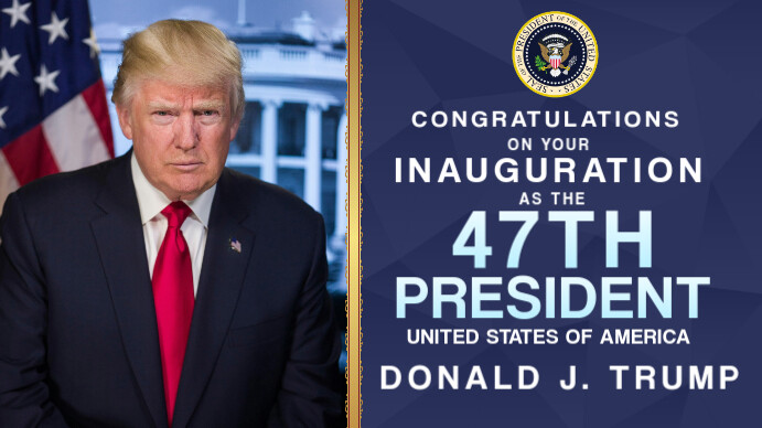 Blue Professional Donald Trump Inauguration Youtube Thumbnail Template ...