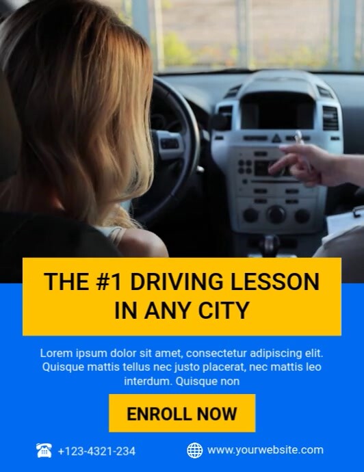 Copy of Blue Professional Driving Lesson Flyer (us Letter) | PosterMyWall